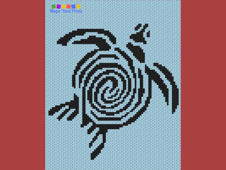 Tribal Turtle Crochet Pattern - C2C Graphgan, Tapestry (PDF Pattern) - Etsy