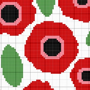 Poppy Field Print Graph and Pattern for C2C & Tapestry Crochet -C2C ...