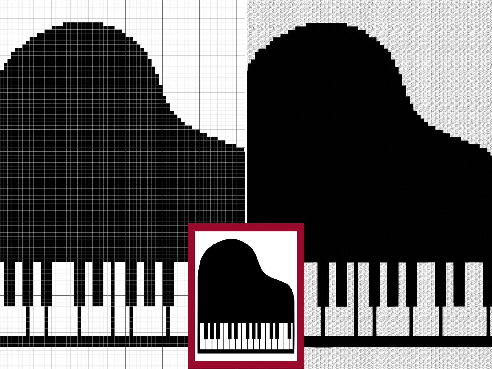 Musical Piano Graph and Pattern C2C & Tapestry Crochet C2C - Etsy
