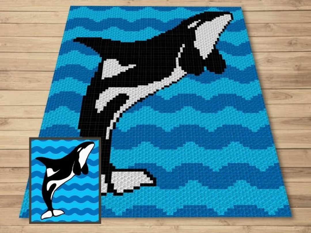 Ocean Orca Whale Graph + Written Pattern for C2C & Tapestry Crochet ...