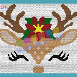 Christmas Reindeer Face Graph and Pattern C2C & Tapestry Crochet ...