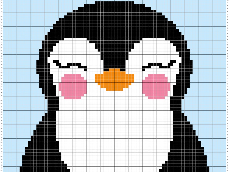 Cute Baby Penguin Graph & Pattern C2C and Tapestry Crochet-penguin Love ...