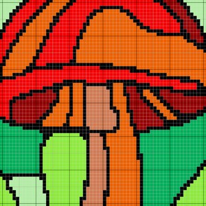 Stained Glass Mushroom Graph and Pattern C2C & Tapestry Crochet ...