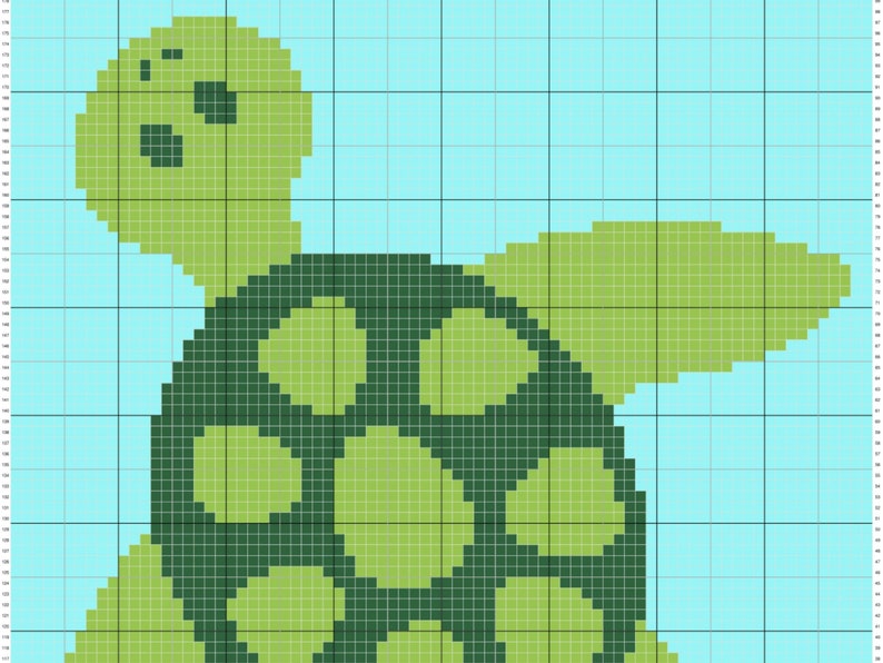 Sea Turtle Graph and Pattern C2C & Tapestry Crochet - Turtle C2C ...