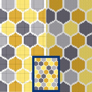 Bee Honeycomb Graph + Written Pattern for C2C & Tapestry Crochet - C2C ...