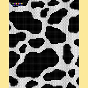 Cow Print Graph + Written Pattern for C2C & Tapestry Crochet - C2C ...