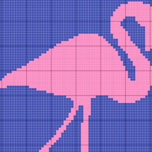 Pink Flamingo Outline Graph and Pattern C2C & Tapestry Crochet ...