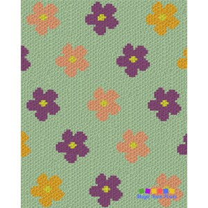 Colorful Flowers Graph and Pattern C2C & Tapestry Crochet - C2C Flower ...