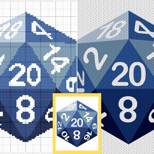 D&D D20 Dice Graph + Pattern C2C and Tapestry Crochet - 20 Sided Die ...