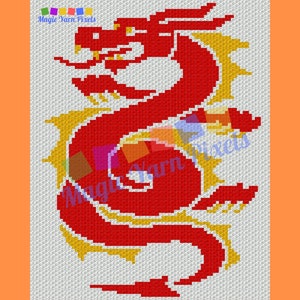 Chinese Dragon Graph + Written Pattern for C2C & Tapestry Crochet ...