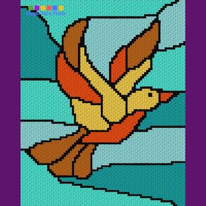 Stained Glass Bird Graph and Pattern C2C & Tapestry Crochet - Crochet ...