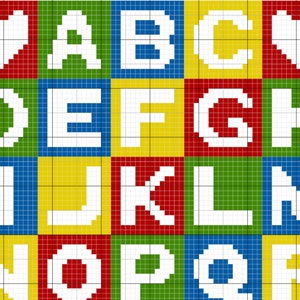 Alphabet Blocks Graph and Pattern C2C & Tapestry Crochet - C2C Crochet ...