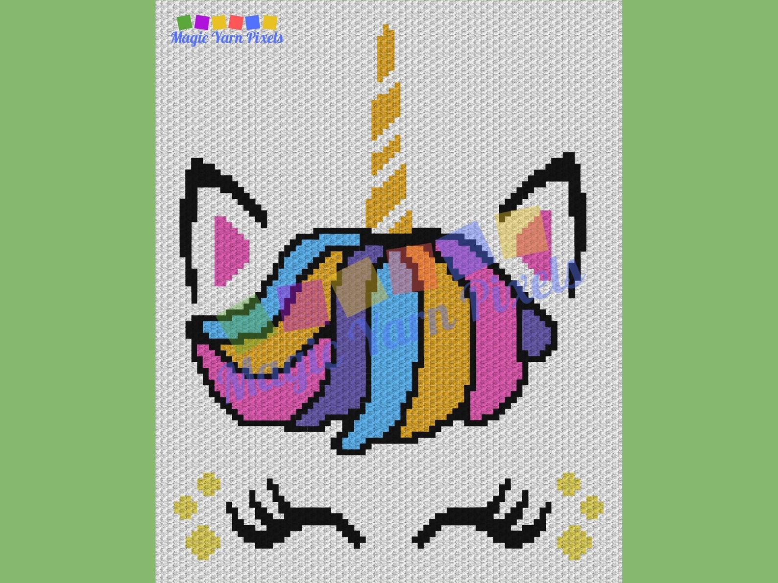 Rainbow Unicorn Boy Graph and Pattern C2C & Tapestry Crochet | Etsy