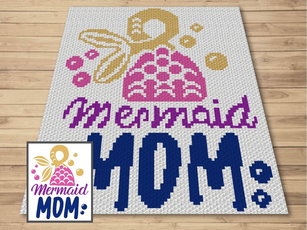 Mermaid Mom Blanket Crochet Pattern – C2C Graphgan, Tapestry (PDF) - Etsy