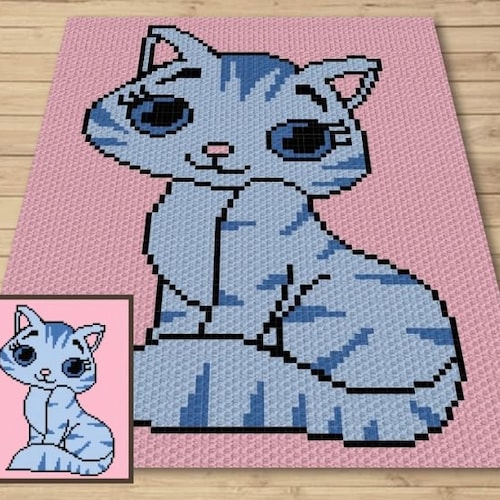 Cute Baby Cat Graph Written Pattern for C2C & Tapestry - Etsy