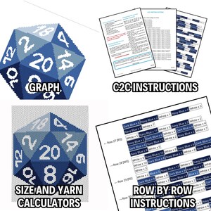 D&D D20 Dice Graph + Pattern C2C and Tapestry Crochet - 20 Sided Die ...