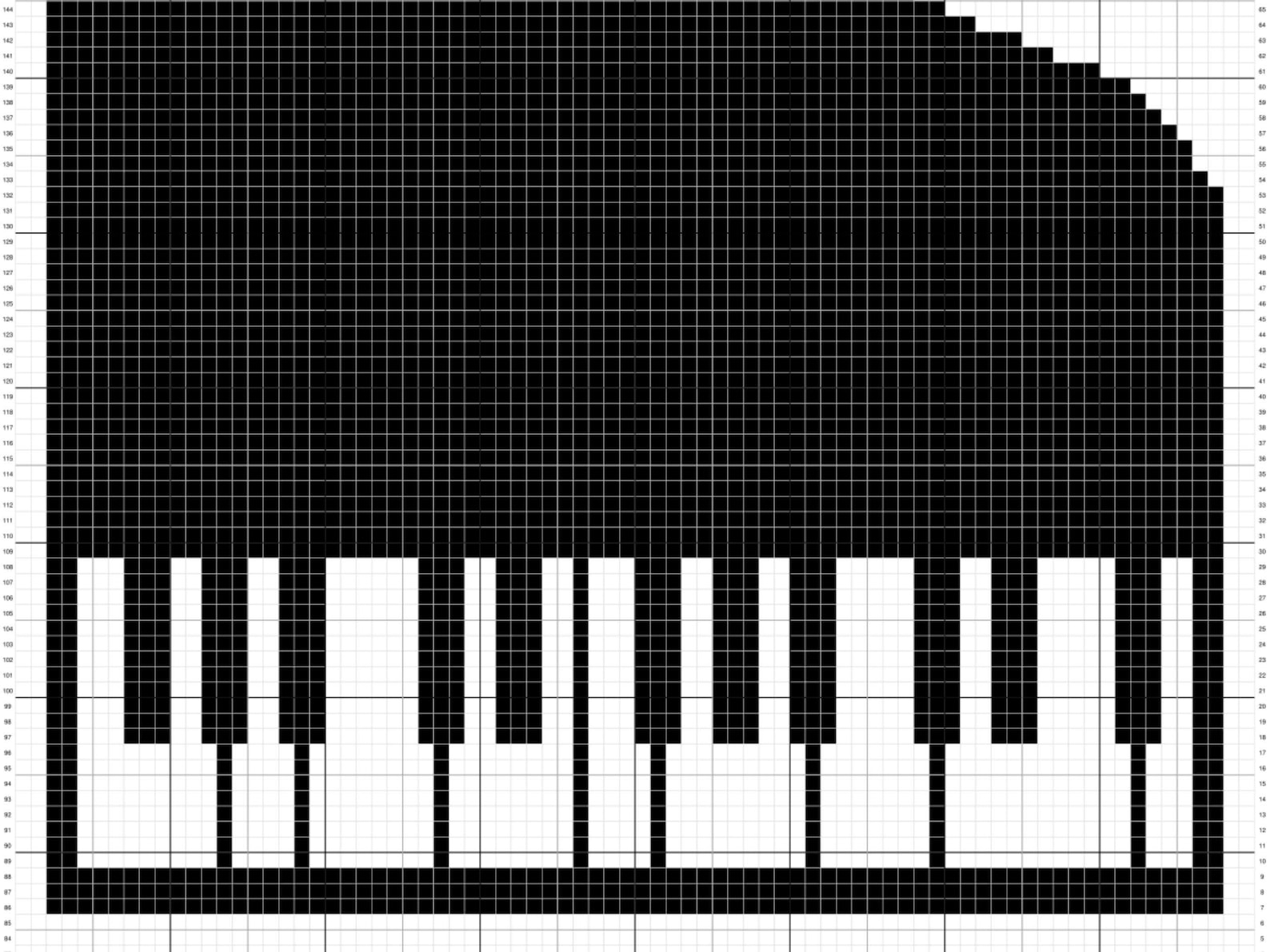 Musical Piano Graph and Pattern C2C & Tapestry Crochet C2C - Etsy