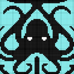 Octopus Anchor Silhouette Graph & Pattern C2C and Tapestry Crochet ...