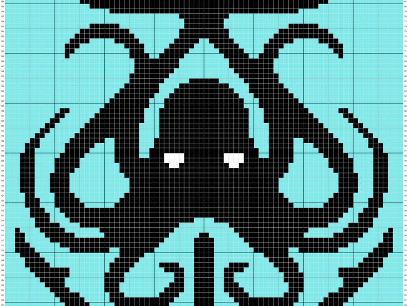 Octopus Anchor Silhouette Graph & Pattern C2C and Tapestry Crochet ...