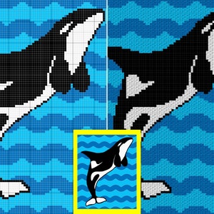 Ocean Orca Whale Graph + Written Pattern for C2C & Tapestry Crochet ...