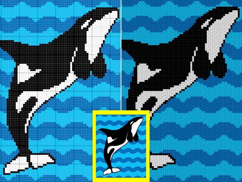 Ocean Orca Whale Graph Written Pattern For C2C & Tapestry | Etsy