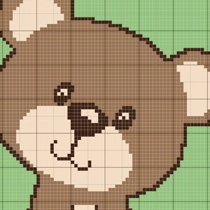 Cute Teddy Bear Graph + Written Pattern for C2C & Tapestry Crochet ...