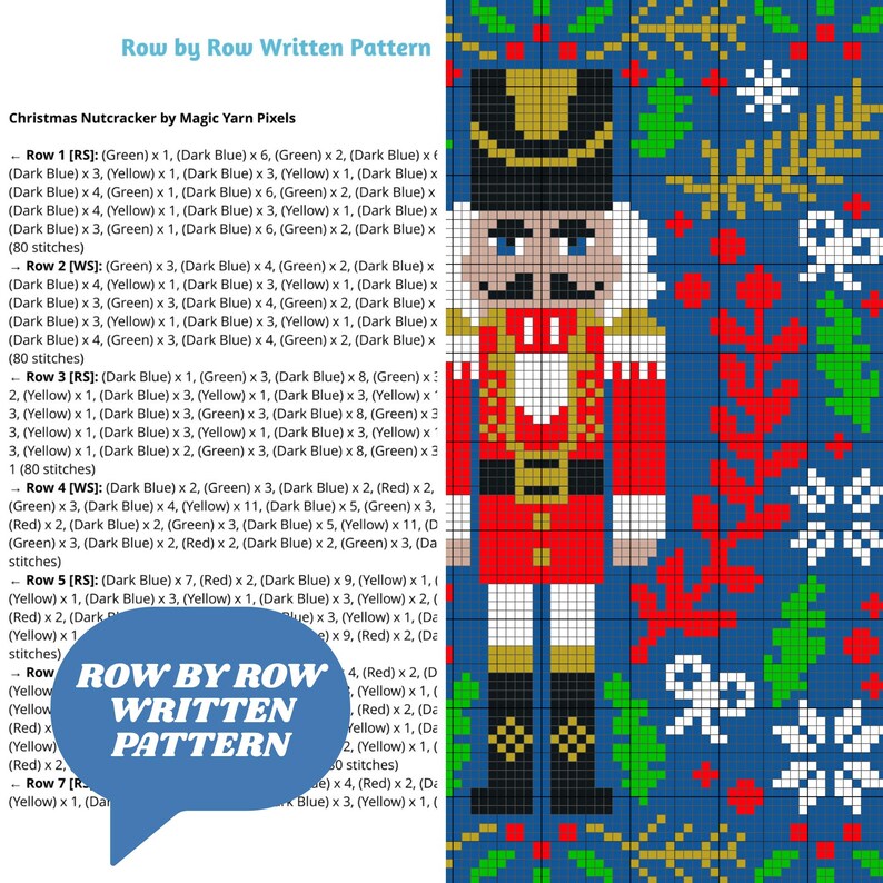 Christmas Nutcracker Afghan Crochet Pattern | C2C, Tapestry (PDF ...