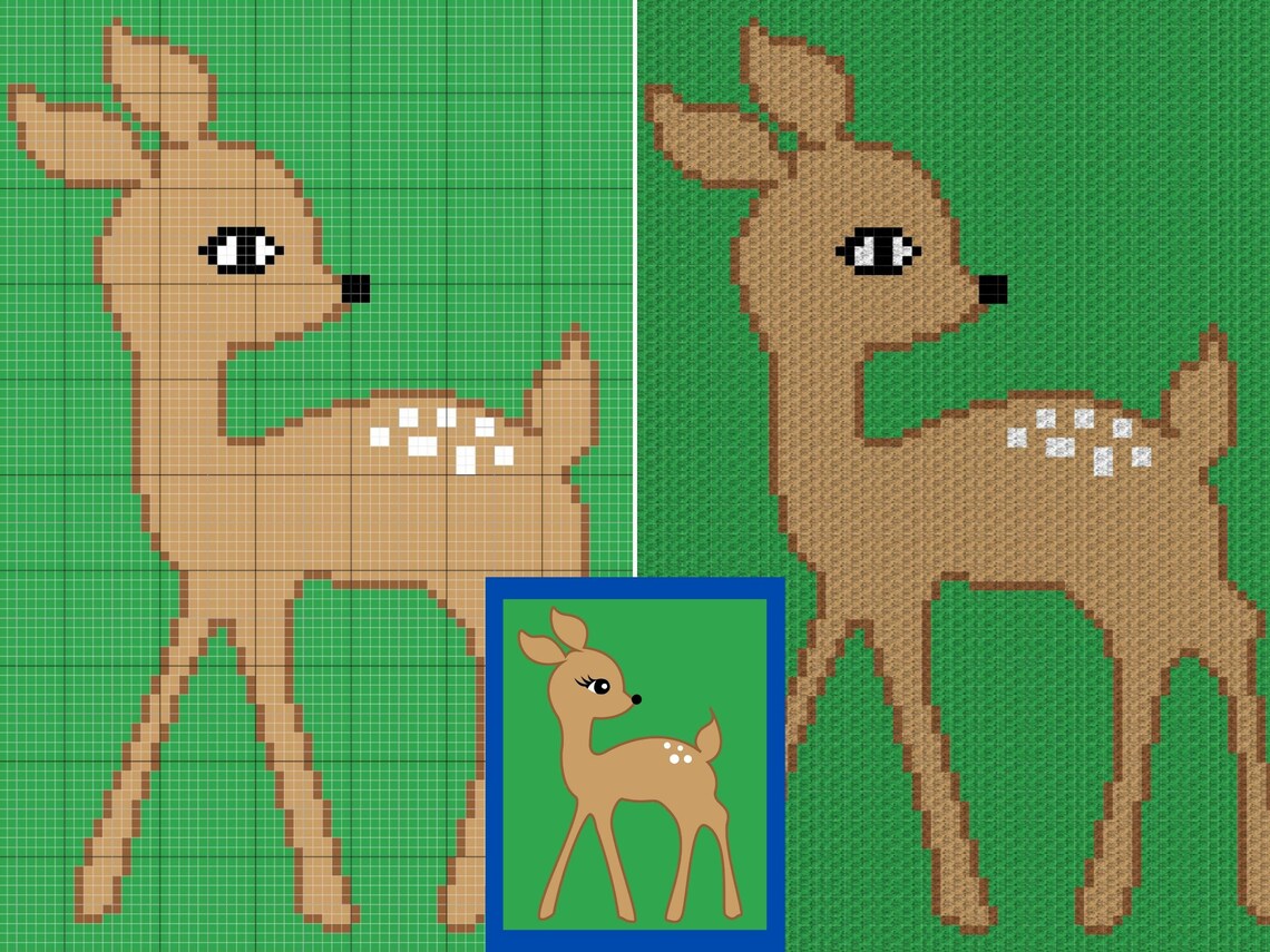Cute Baby Deer Graph Written Pattern For C2C & Tapestry | Etsy