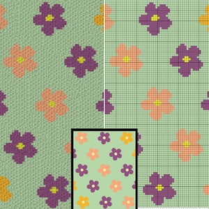 Colorful Flowers Graph and Pattern C2C & Tapestry Crochet - C2C Flower ...