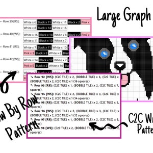 Border Collie Graph + Written Pattern for C2C & Tapestry Crochet ...