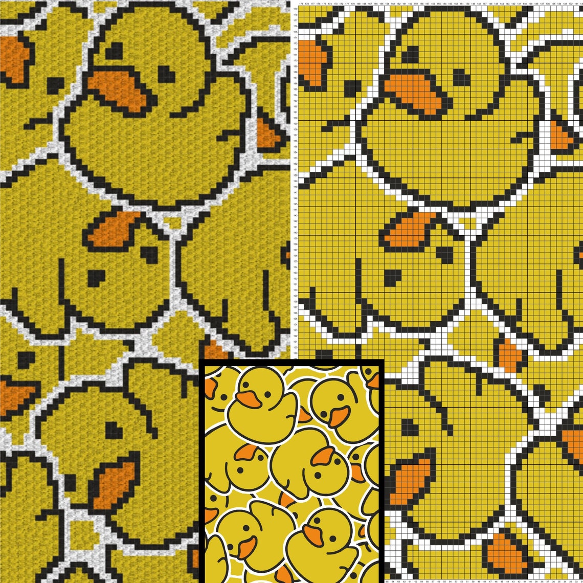 Rubber Ducks Crochet Blanket Pattern | C2C & Tapestry (PDF Pattern) - Etsy
