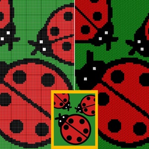 Ladybug Print Graph and Pattern C2C & Tapestry Crochet - Ladybugs Baby ...