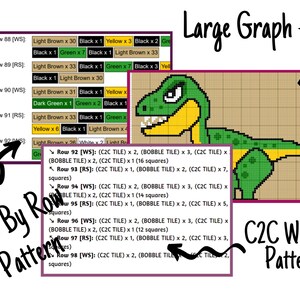 T-rex Dinosaur Baby Graph and Pattern C2C & Tapestry Crochet - C2C ...