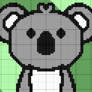 Cute Baby Koala Graph and Pattern C2C and Tapestry Crochet - Koala Bear ...