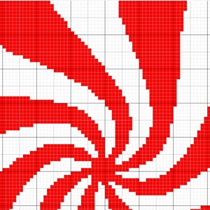 Christmas Candy Cane Swirl Graph + Written Pattern for C2C & Tapestry ...