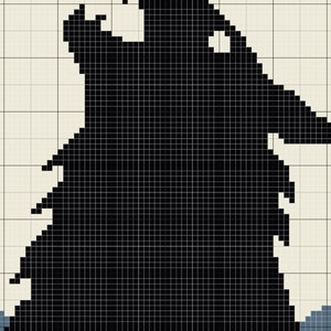 Wolf Howling at Moon Graph and Pattern C2C & Tapestry Crochet Wolf Face ...