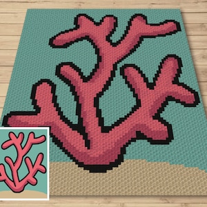Marine Coral Graph + Written Pattern for C2C & Tapestry Crochet - Coral ...