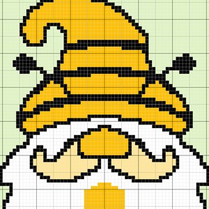 Bee Gnome Graph and Pattern C2C & Tapestry Crochet - Gnome C2C Graphgan ...