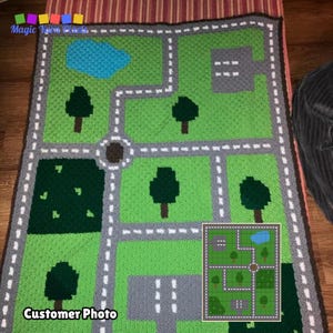 Toy Car Road Play Mat Graph and Pattern C2C & Tapestry Crochet - C2C ...