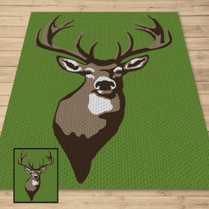 Whitetail Deer Graph Written Pattern for C2C & Tapestry Crochet Deer ...