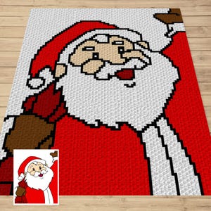 Christmas Santa Portrait Graph + Pattern Tapestry & C2C Crochet ...