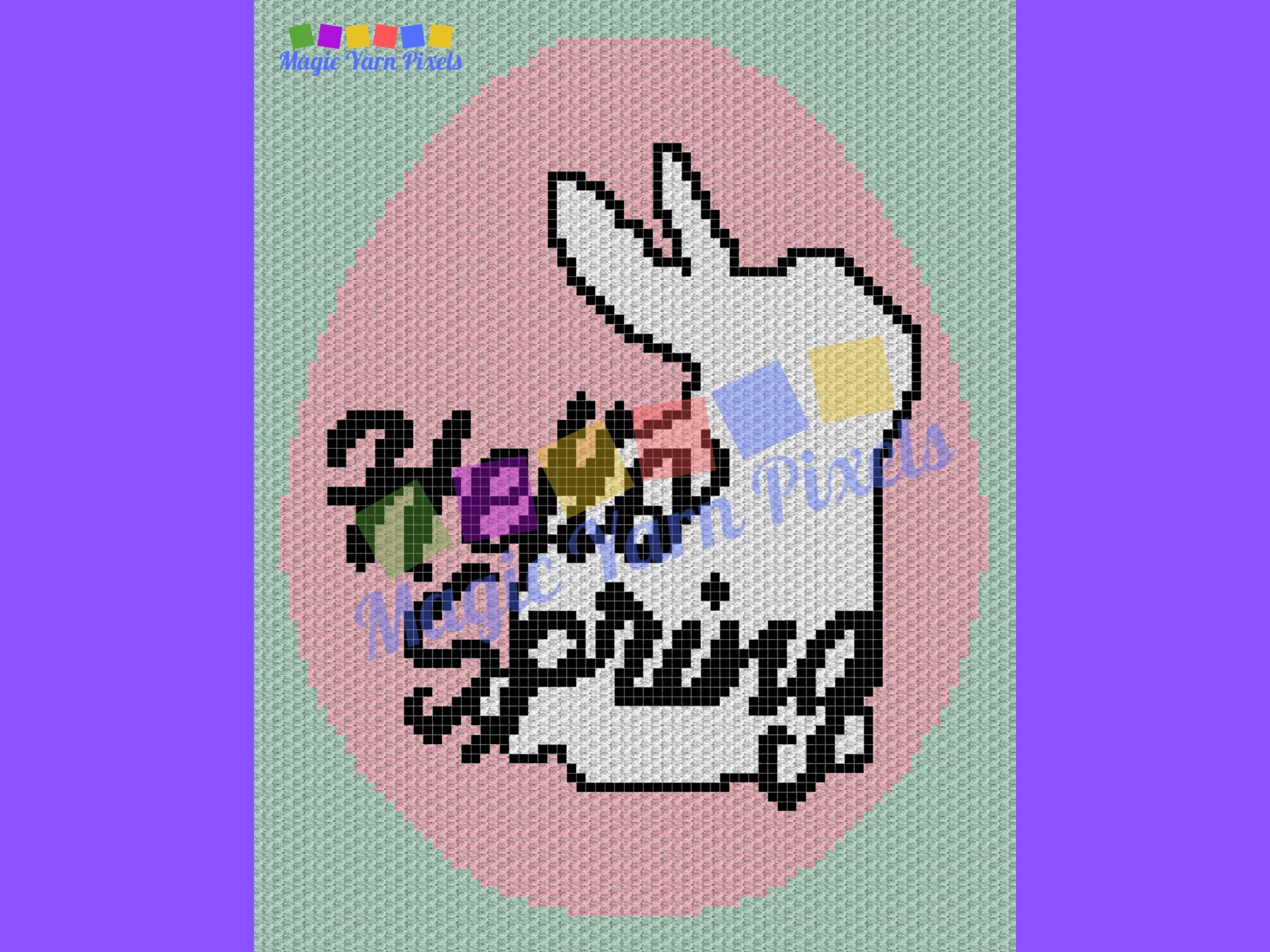 Hello Spring Easter Bunny Graph & Pattern C2C Tapestry - Etsy UK