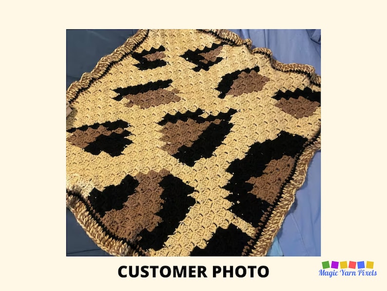 Leopard Cheetah Print Crochet Pattern - C2C and Tapestry (PDF Pattern ...