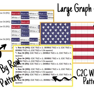 USA Flag Graph + Written Pattern for C2C Tapestry Crochet - Patriotic ...