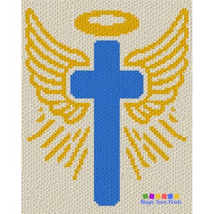 Cross With Wings and Halo Graph + Pattern C2C & Tapestry Crochet | C2C ...