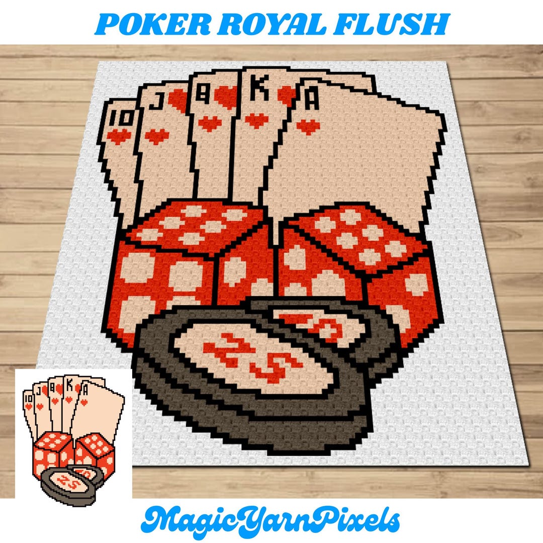 Poker Royal Flush Crochet Afghan Pattern | C2C Blanket Graph (PDF) - Etsy