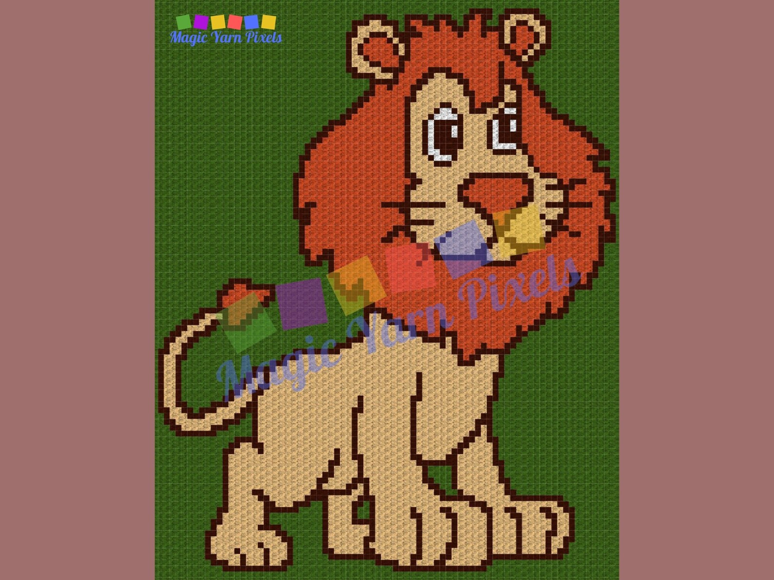 Safari Lion Graph Written Pattern for C2C & Tapestry Crochet - Etsy UK