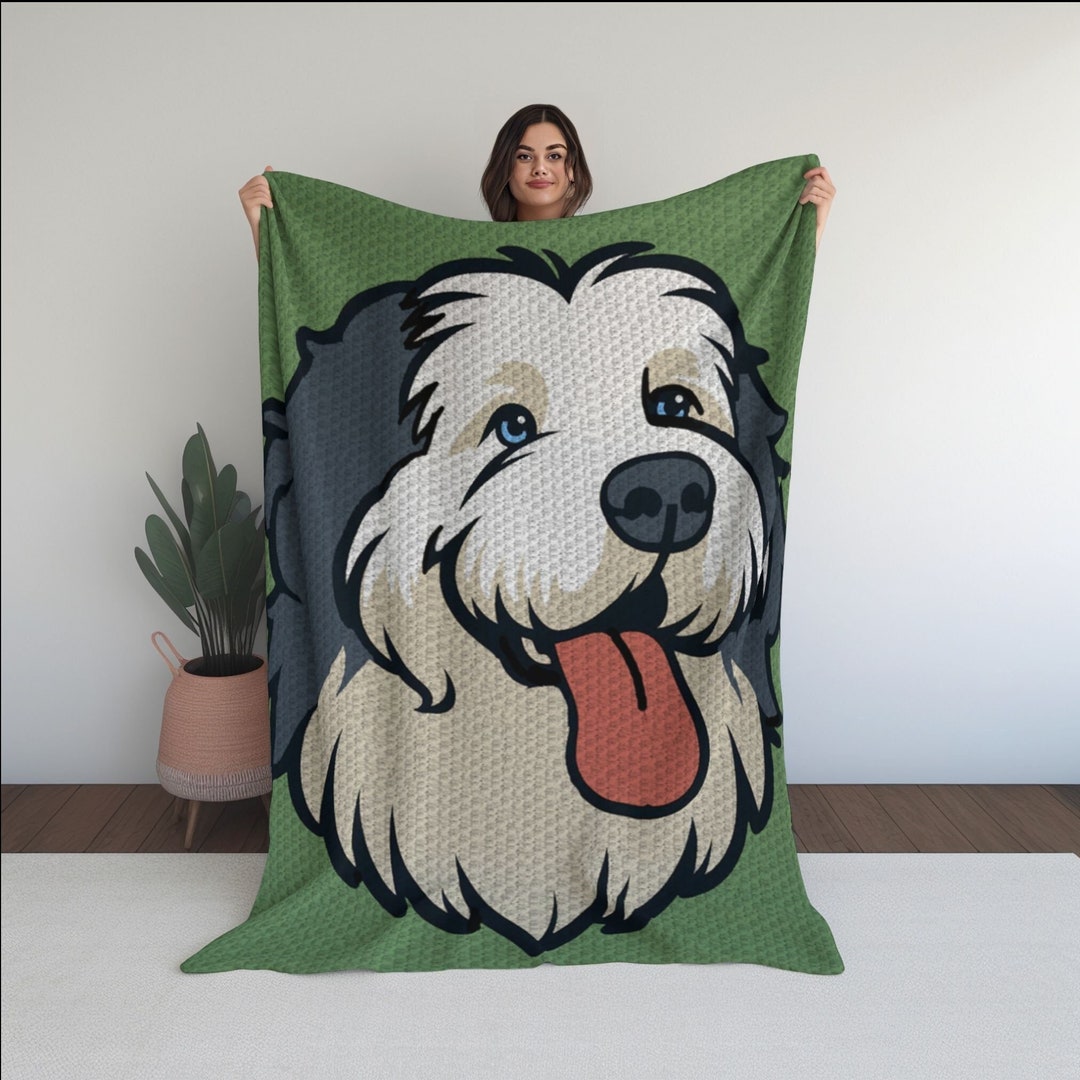Old English Sheepdog Portrait Graph Pattern C2C & Tapestry Crochet C2C ...