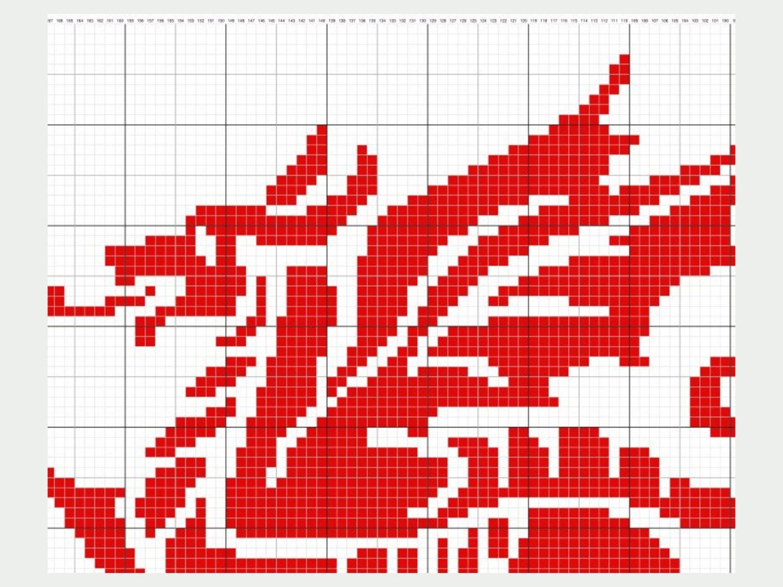 Welsh Dragon Graph Written Pattern for C2C & Tapestry - Etsy