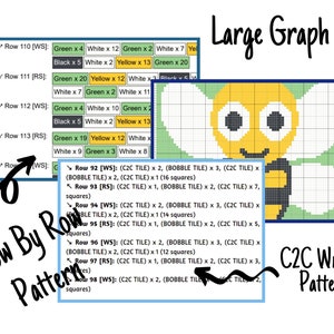 Cute Bumblebee Graph and Pattern C2C & Tapestry Crochet - Crochet Bee ...